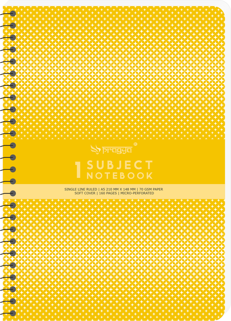 Pragya Elite Collection | A5 1-Subject Notebook | Single Ruled Pages