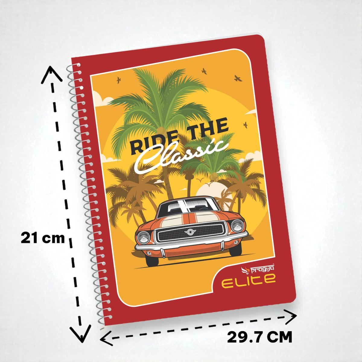 Pragya A4 Spiral Notebook (29.7x21 cm, 300 Pages, Single Line Ruled, 57 ...